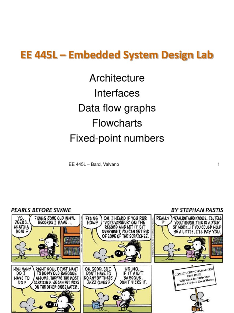 EE 445L - Embedded System Design Lab: Architecture Interfaces Data Flow Graphs Flowcharts Fixed ...