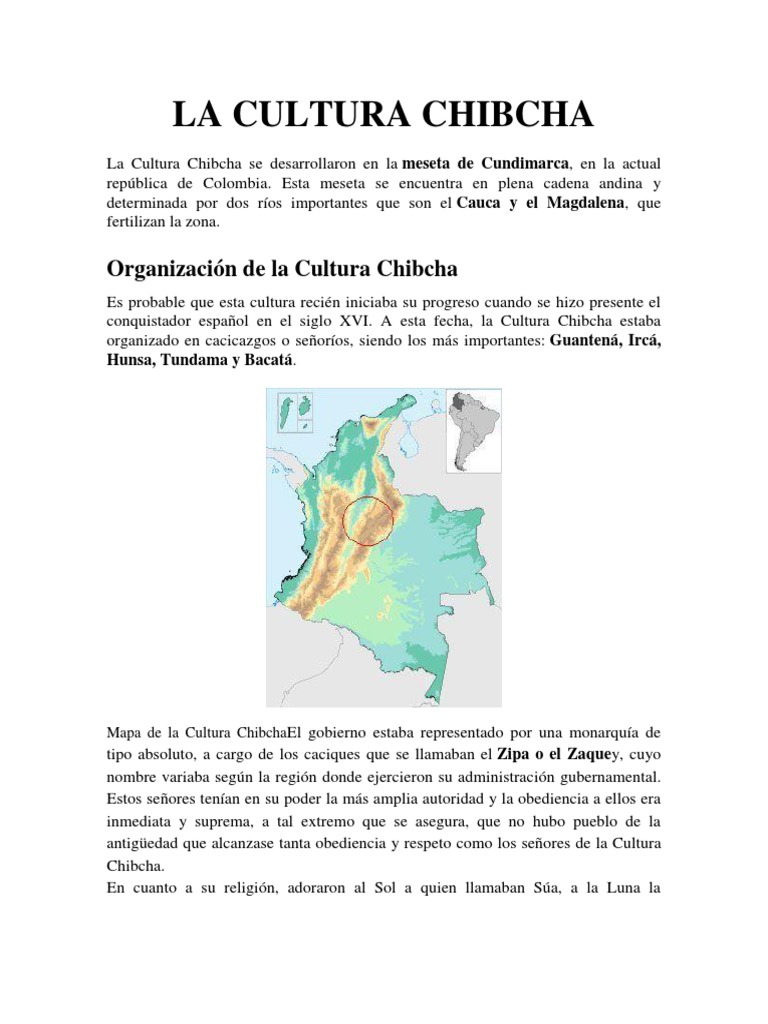 La Cultura Chibcha | PDF