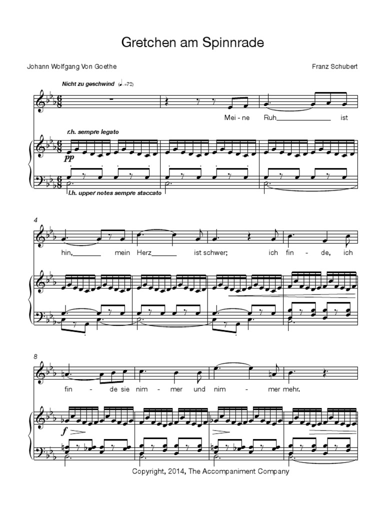 Gretchen Am Spinnrade (C Minor) | PDF | Faust | Franz Schubert