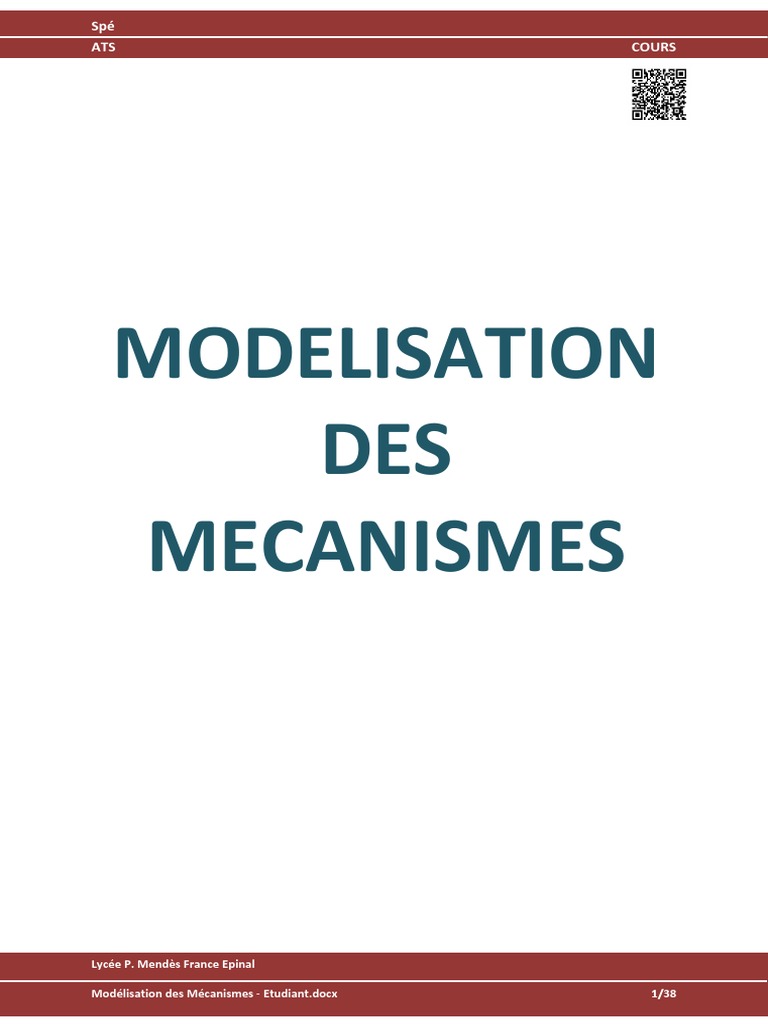 Modélisation des Mécanismes Cinématiques | PDF | Ingénierie mécanique ...