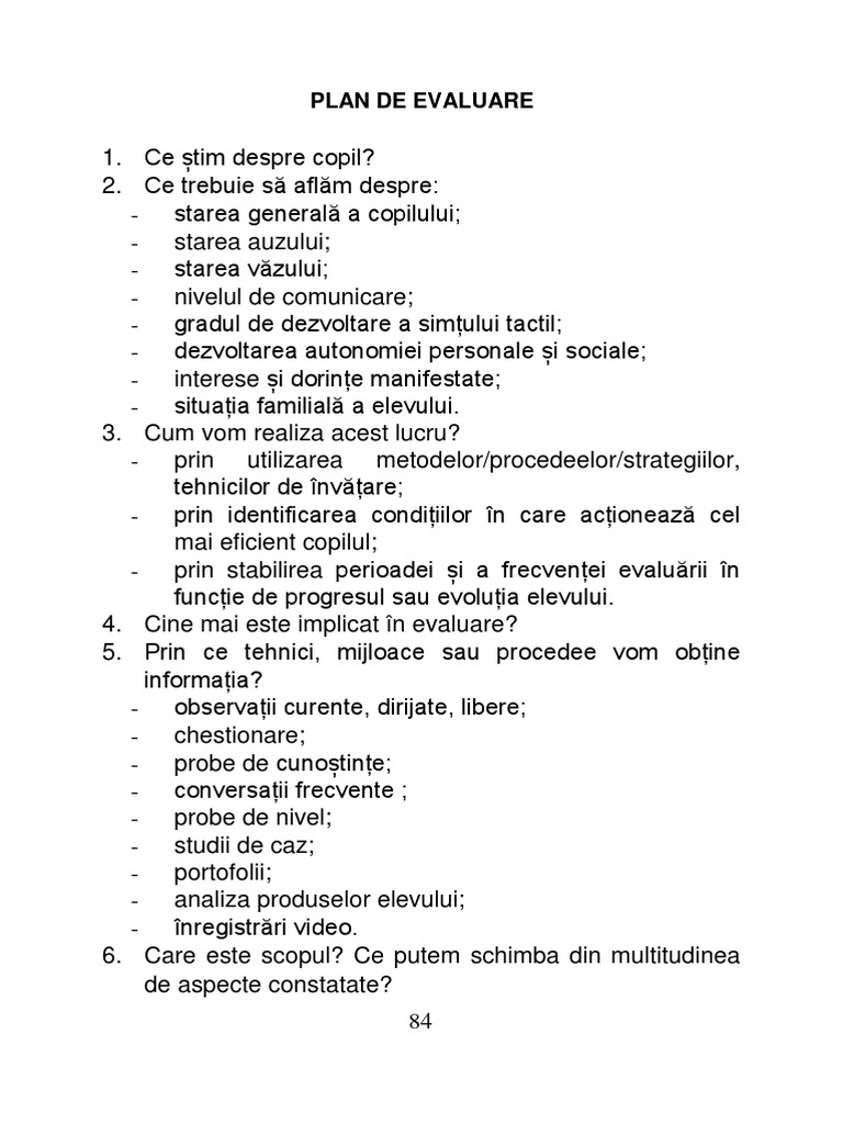 Plan de Evaluare | PDF