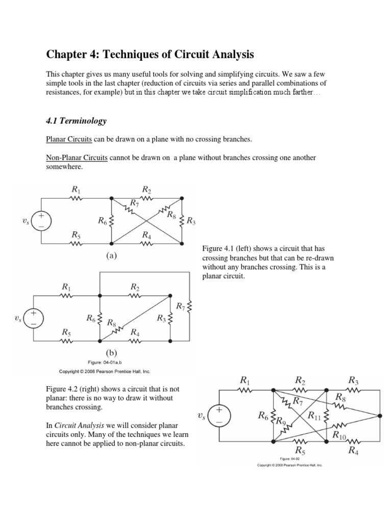 Chapter - 4 - Techniques of CKT Analysis | PDF | Electrical Network | Series And Parallel Circuits