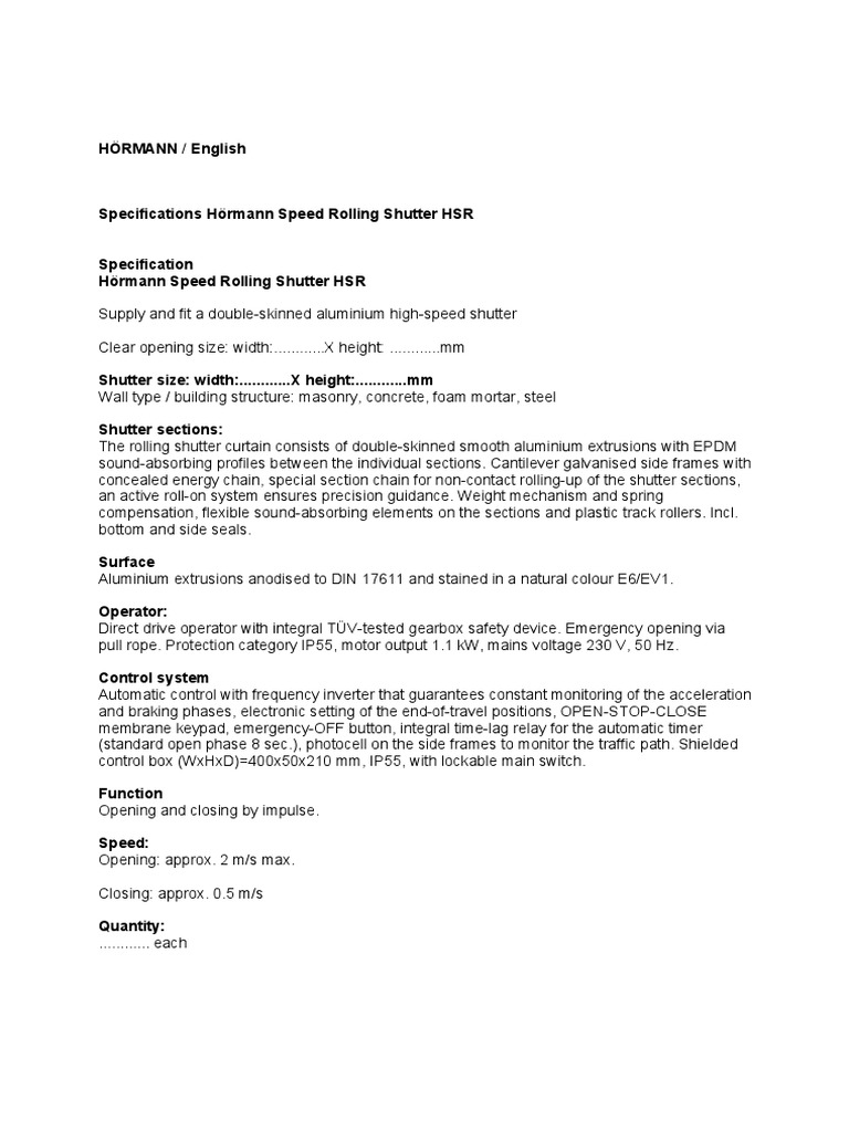 Spec Speed HSR | PDF