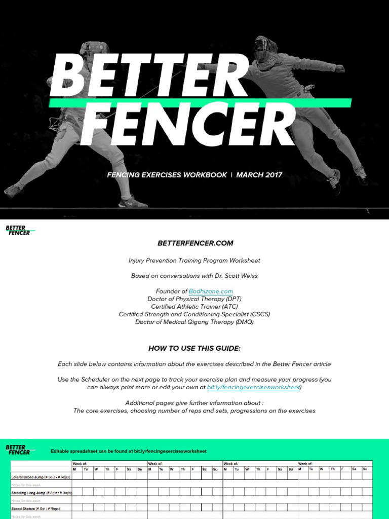 Fencing Exercises Workbook Guide | PDF | Anatomical Terms Of Motion ...