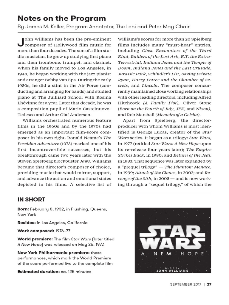 Williams Star Wars A New Hope | PDF | Luke Skywalker | Star Wars