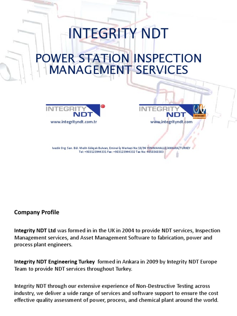 NDT Services for Power Plant Integrity | PDF | Nondestructive Testing ...