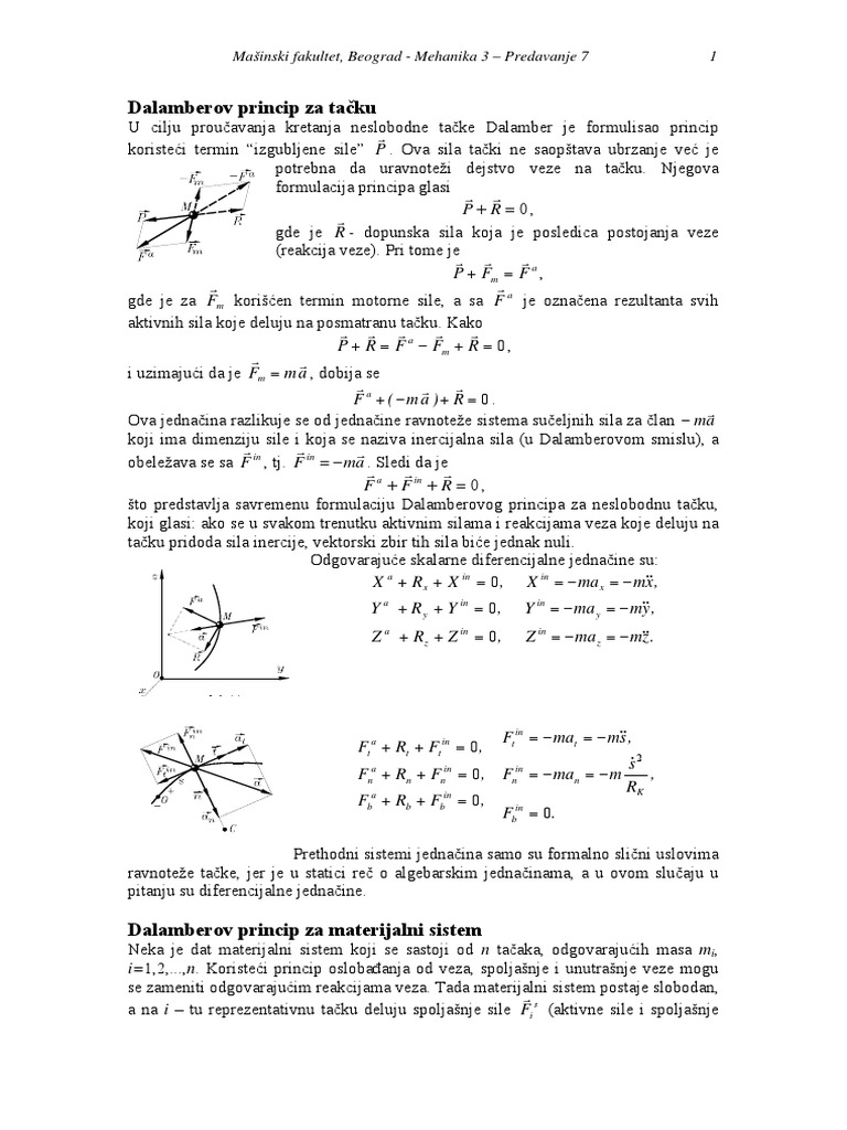 Mehanika 3-Predavanje 7 PDF | PDF