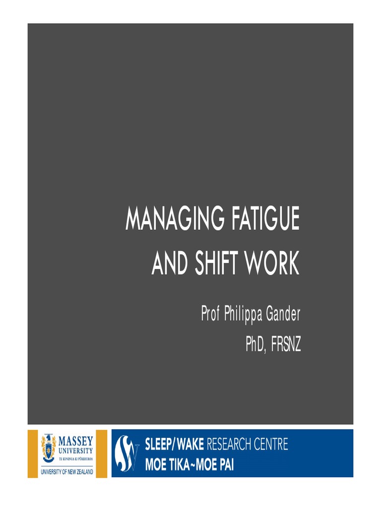 Managing Fatigue in Shift Work | PDF | Shift Work | Sleep