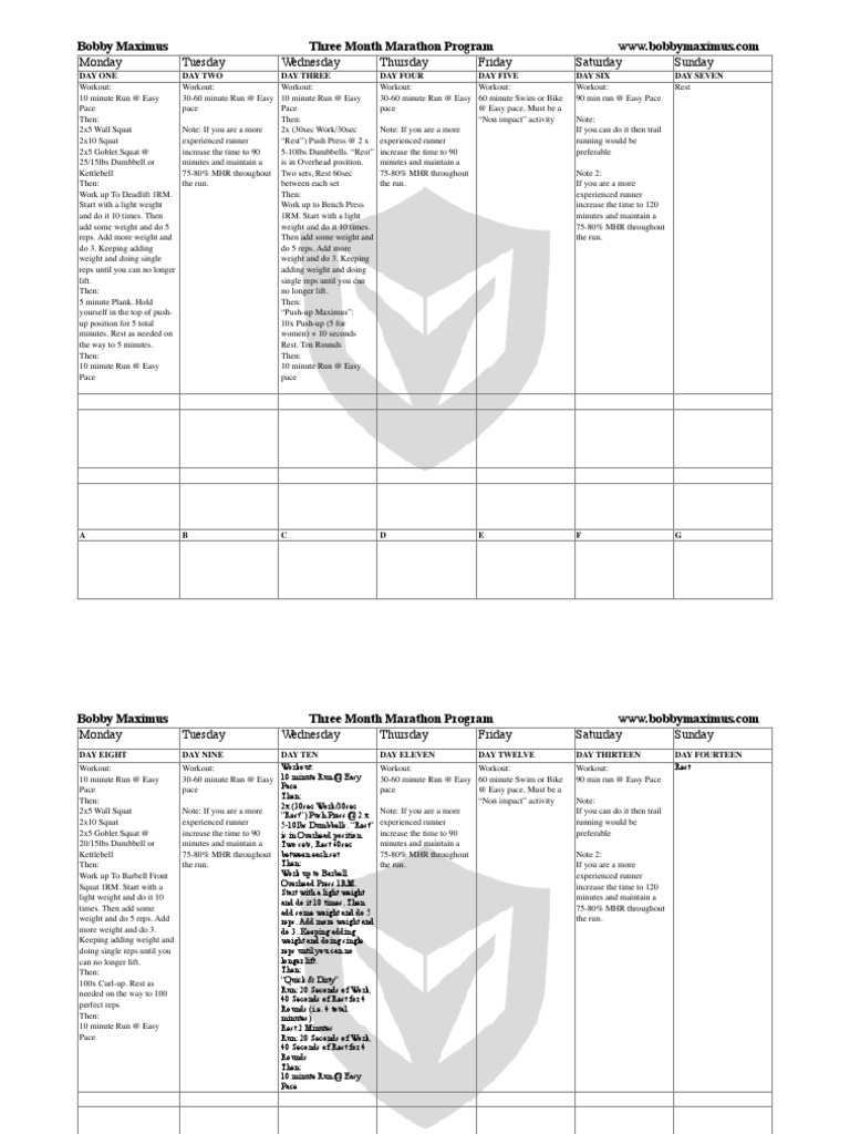 Three Months Program Training | PDF | Kettlebell | Heart Rate
