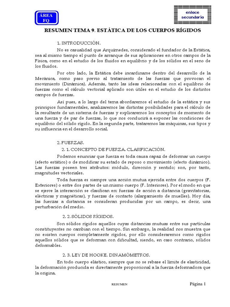 Resumen T9 | PDF | Fuerza | Vector Euclidiano