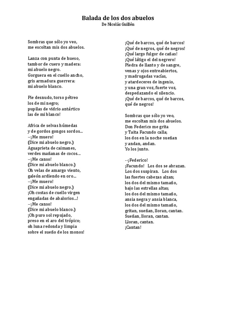 Balada de los dos abuelos de Guillén | PDF | Naturaleza | Ocio