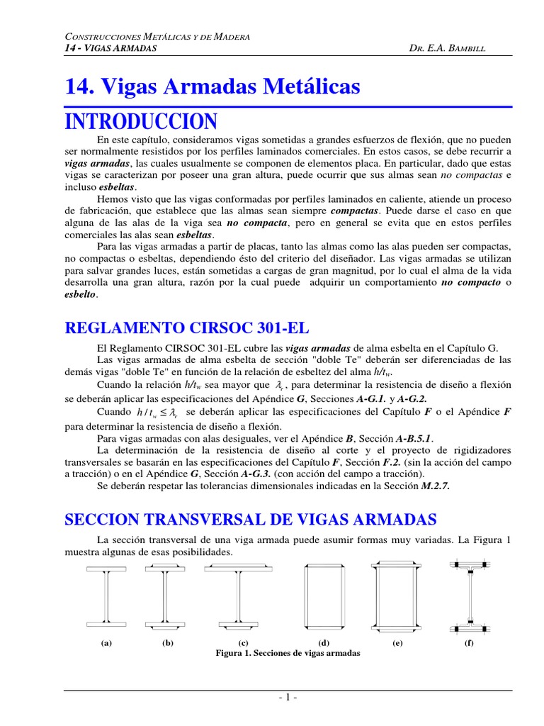 Vigas Armadas y Esbeltas en Construcción | PDF | Pandeo | Rigidez