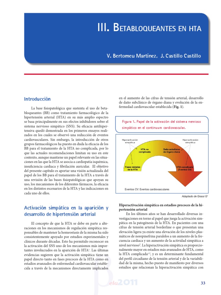 3 Betabloqueantes Hipertension Arterial Hta | PDF | Hipertensión ...