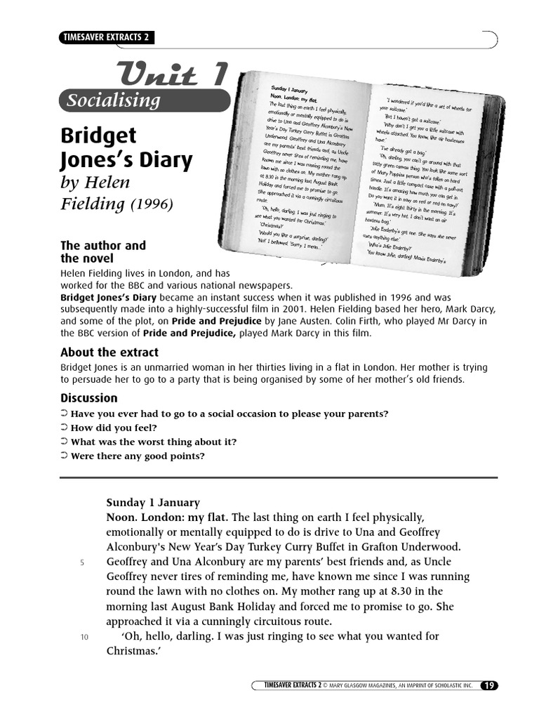 Unit 1 - Bridget Jones's Diary (Discussion and Comprehension Exercises ...