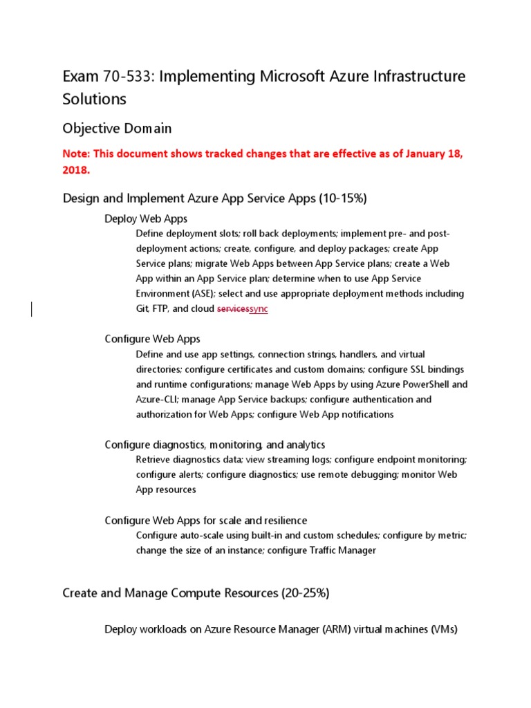 Exam 70-533: Implementing Microsoft Azure Infrastructure Solutions | PDF | Microsoft Azure ...
