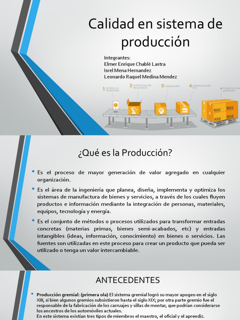 Calidad en Sistema de Producción | PDF | Gremio | Calidad (comercial)
