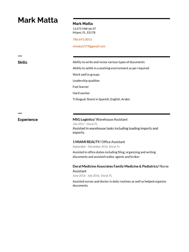 Mark Matta Resume | PDF