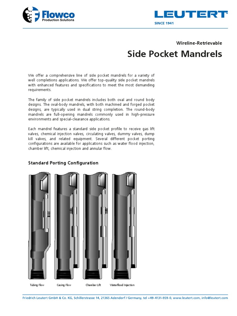 Side Pocket Mandrels - Screen PDF | PDF | Valve | Mechanical Engineering