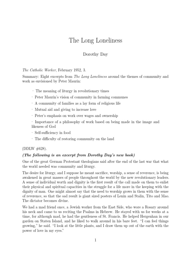 The Long Loneliness | PDF | Worship | Saint Peter