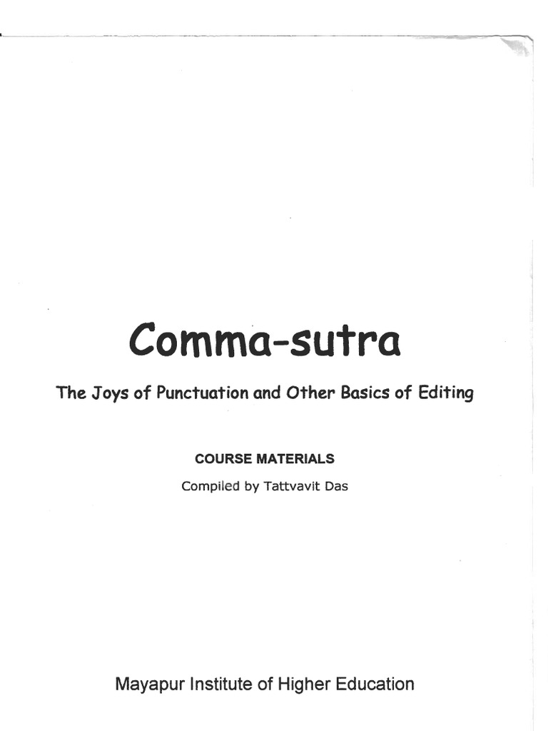 Comma Sutra PDF | PDF