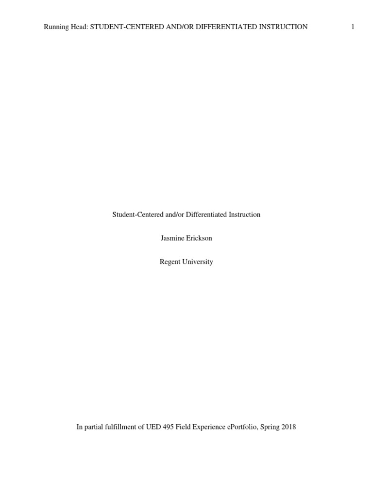 Ued 495-496 Erickson Jasmine Differentiated Instruction | PDF ...