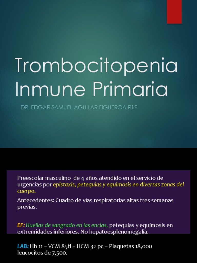 Trombocitopenia Inmune Primaria | PDF | Plaqueta | Glucocorticoides