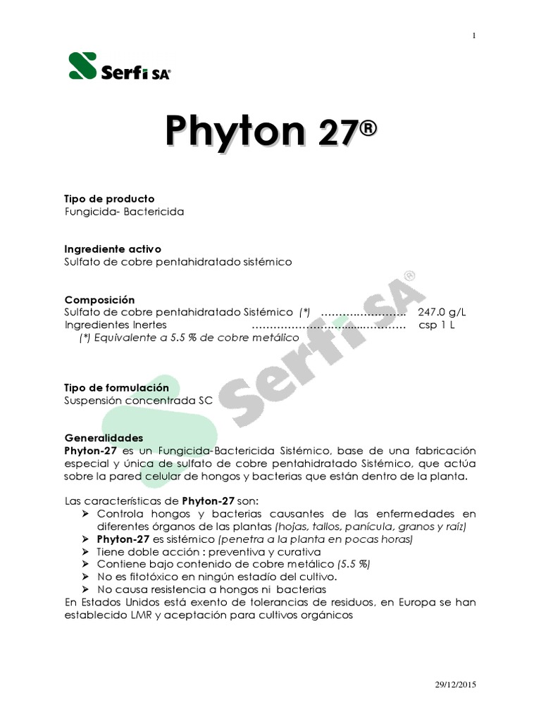 Phyton 27 HT | PDF | Cobre | Las bacterias
