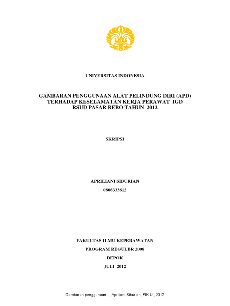 Ada Kuesioner Gambaran Penggunaan Alat Pelindung Diri Terhadap ...