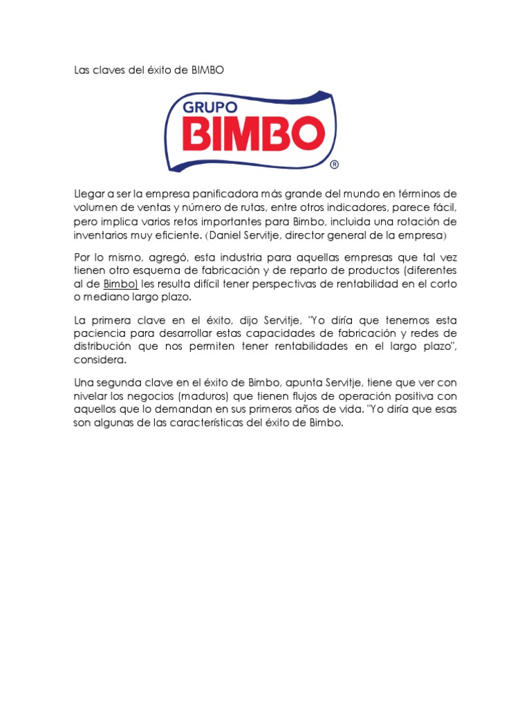 Éxito de Bimbo y Disney: Claves | PDF | Negocios (general) | Business