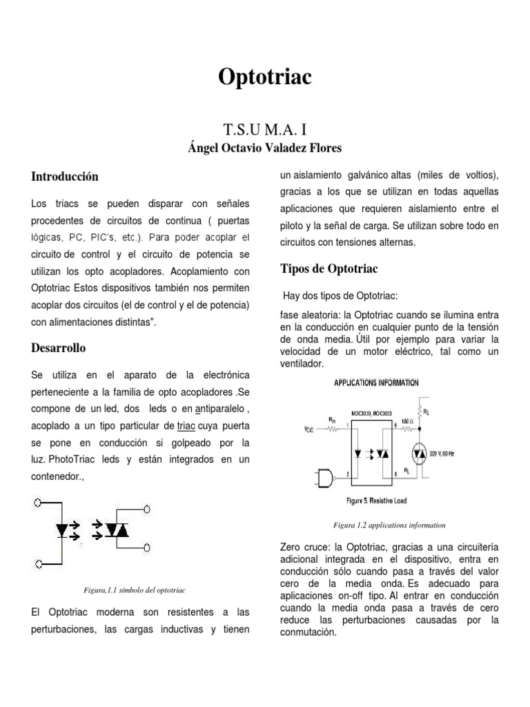 Optotriac JPG | PDF | Diodo emisor de luz | Electrónica