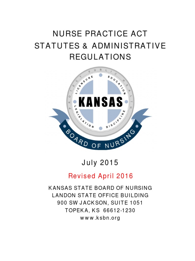 Nurse Practice Act Statutes & Administrative Regulations: July 2015 ...