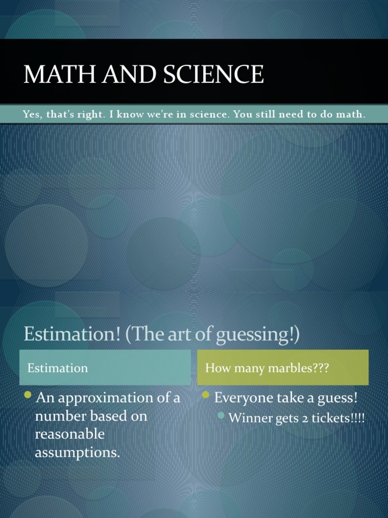 Math in Science: Estimation and Accuracy | PDF