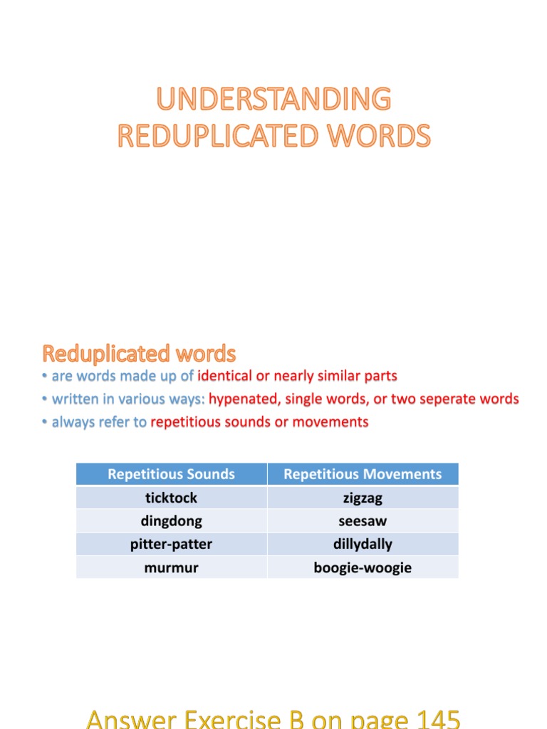 Understanding Reduplicated Words | PDF