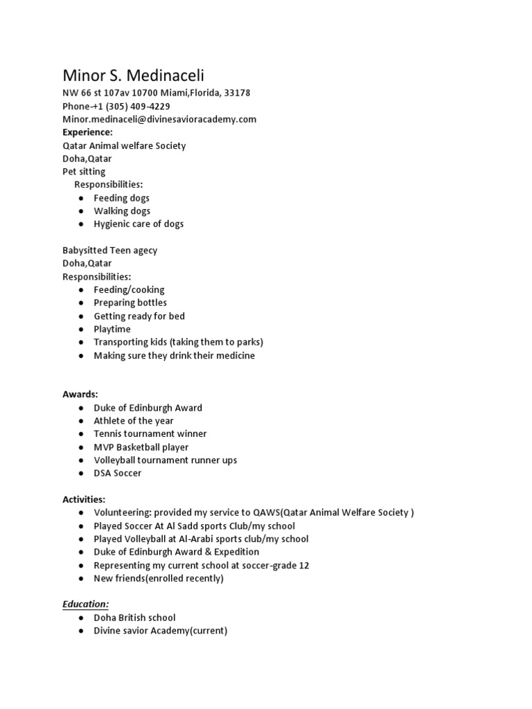 Cas Resume Minor | PDF