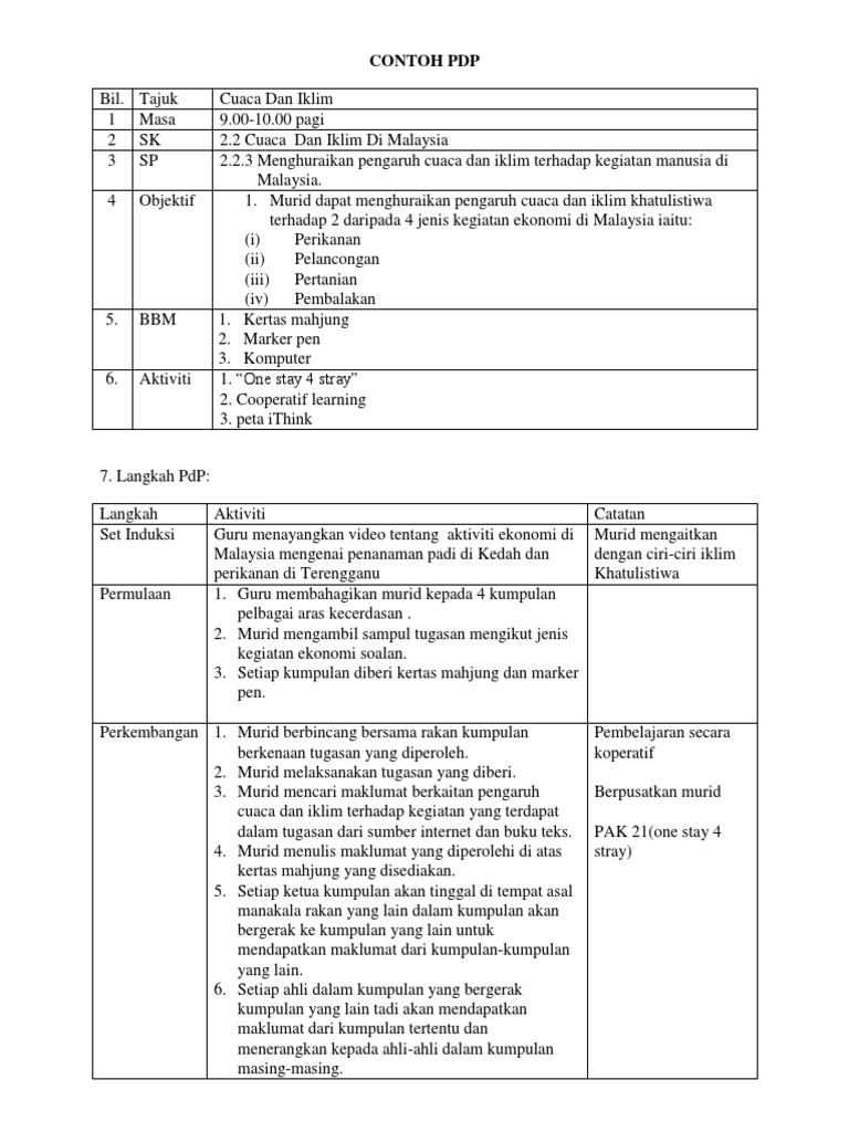 CONTOH PDP Cuaca Dan Iklim | PDF
