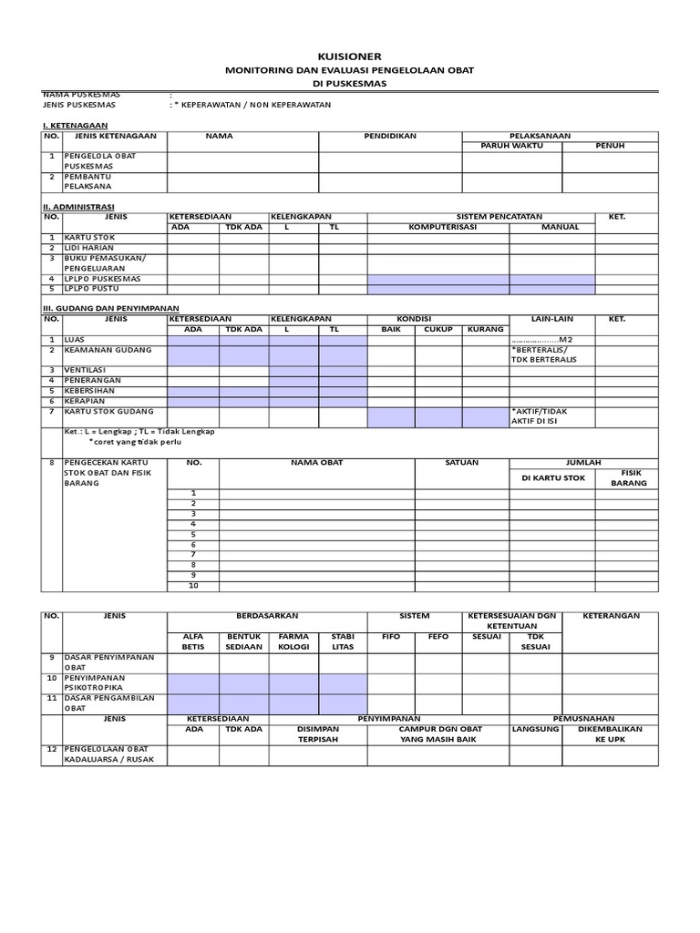 Form Monev OBAT 2016 | PDF