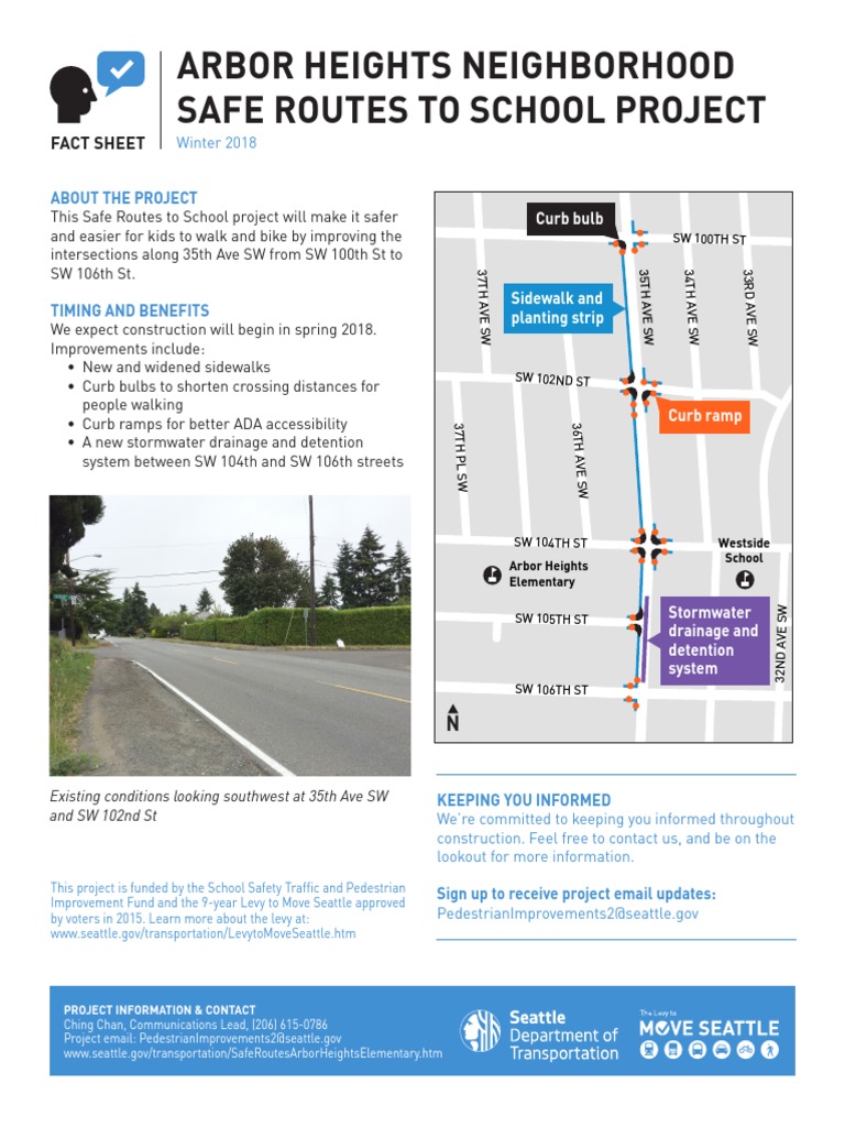 Arbor Heights Project Fact Sheet | PDF | Transportation Engineering ...