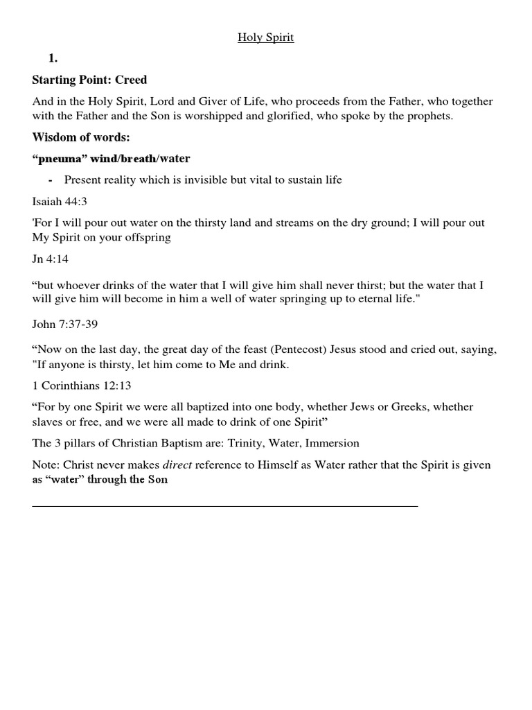 Holy Spirit | PDF | God In Christianity | Trinity