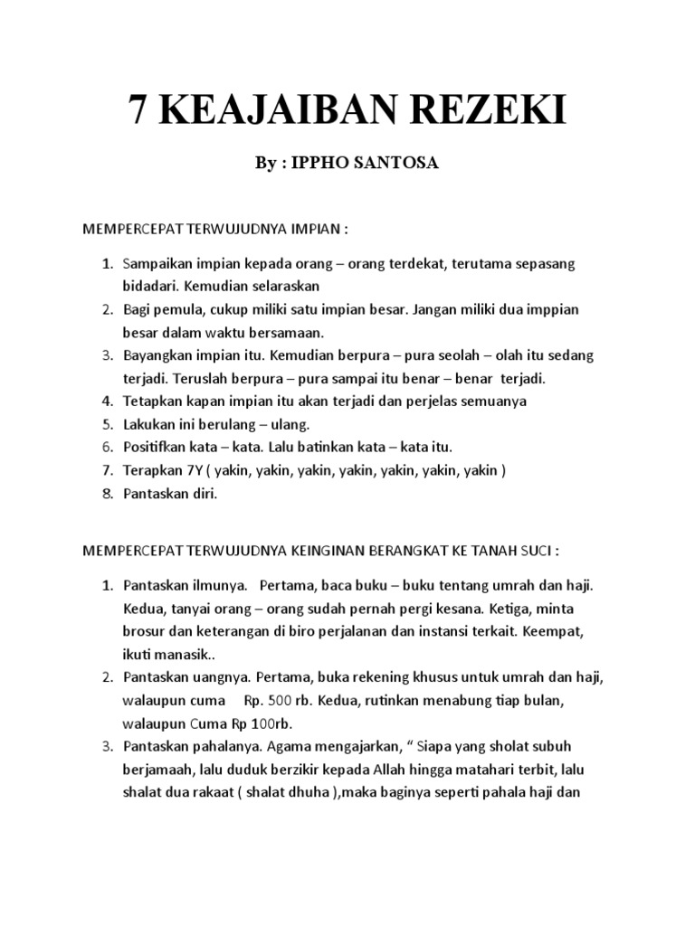 7 Keajaiban Rezeki | PDF | Pengembangan Diri