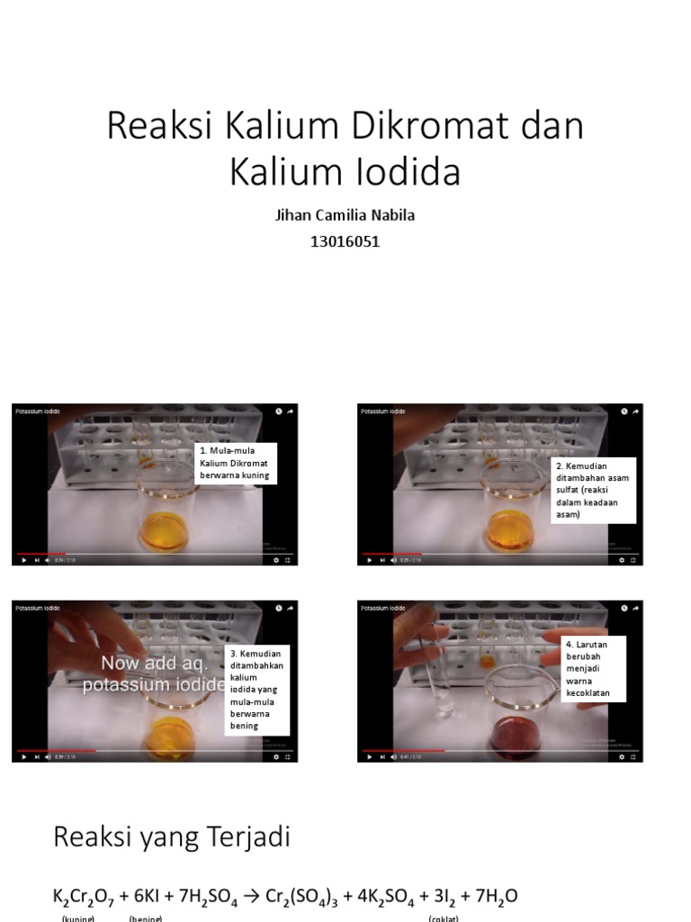 Reaksi Kalium Dikromat Dan Kalium Iodida | PDF