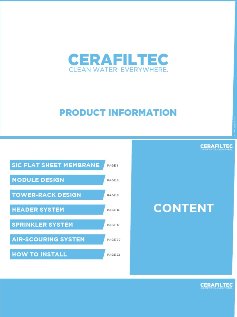 CERAFILTEC Product Brochure | PDF | Fire Sprinkler System | Membrane
