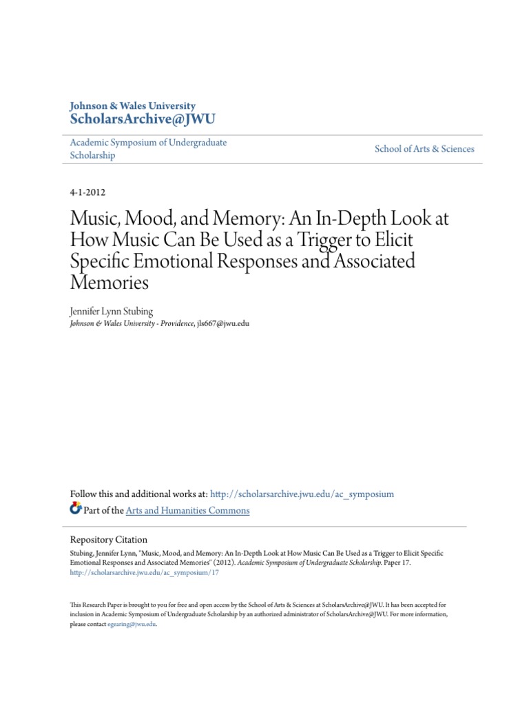 Music Mood and Memory - An In-Depth Look at How Music Can Be Use PDF ...