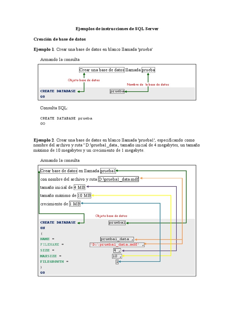 Ejemplos Consultas Sql Server Pdf Sql Tabla Base De Datos