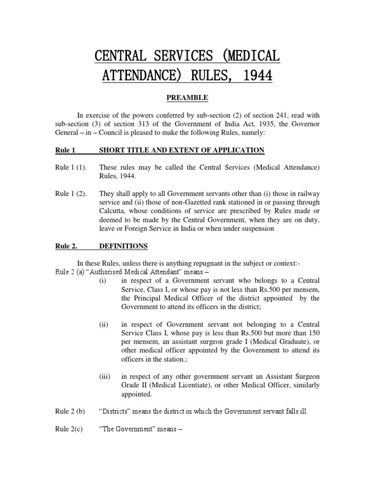 MEDICAL ATTENDANCE RULES.pdf | Specialty (Medicine) | Hospital