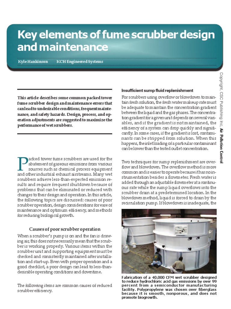 Fume Scrubber Maintenance PDF | PDF | Flow Measurement | Pump