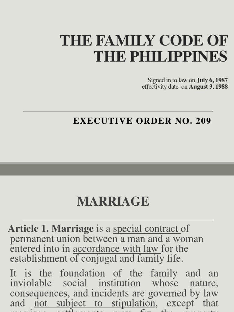 Family Code of The Philippines | Download Free PDF | Community Property ...