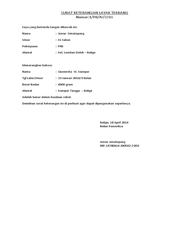 Surat Keterangan Layak Terbang | PDF