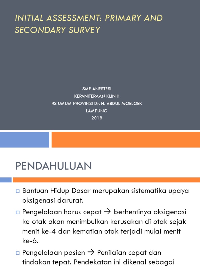 Primary and Secondary Survey | PDF