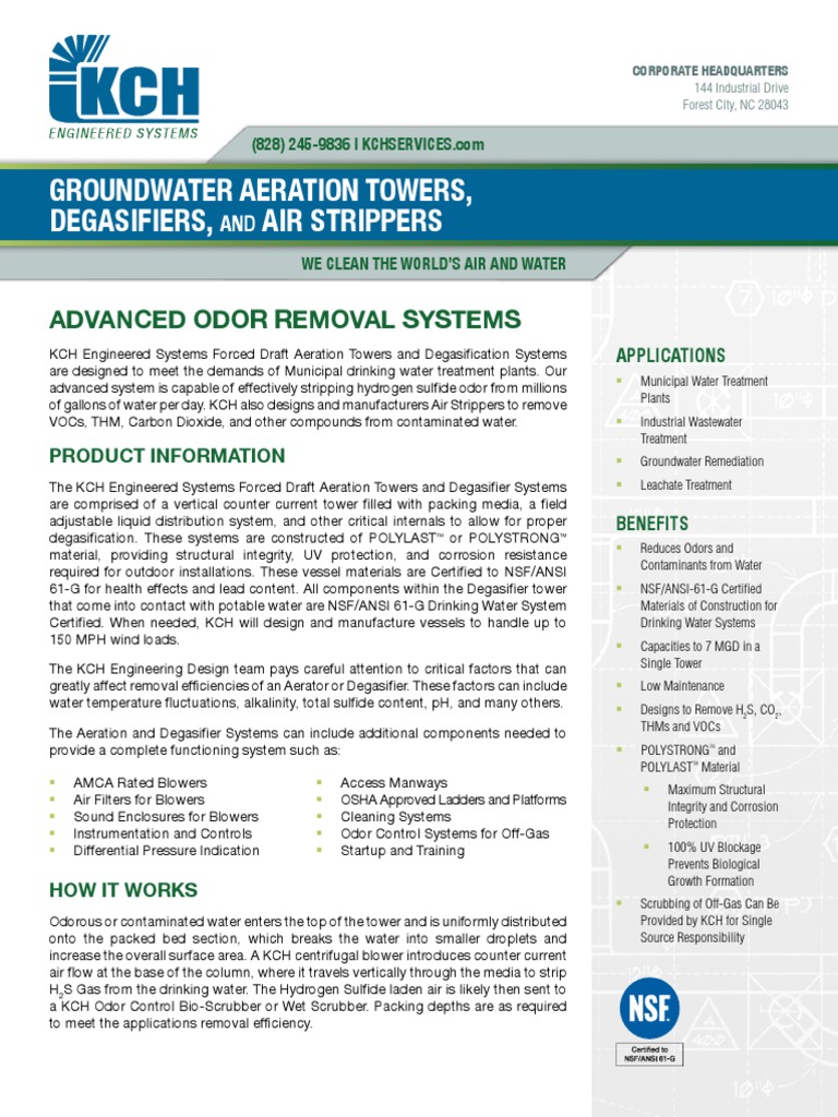 Groundwater Aeration Towers, Degasifiers, Air Strippers: Advanced Odor ...