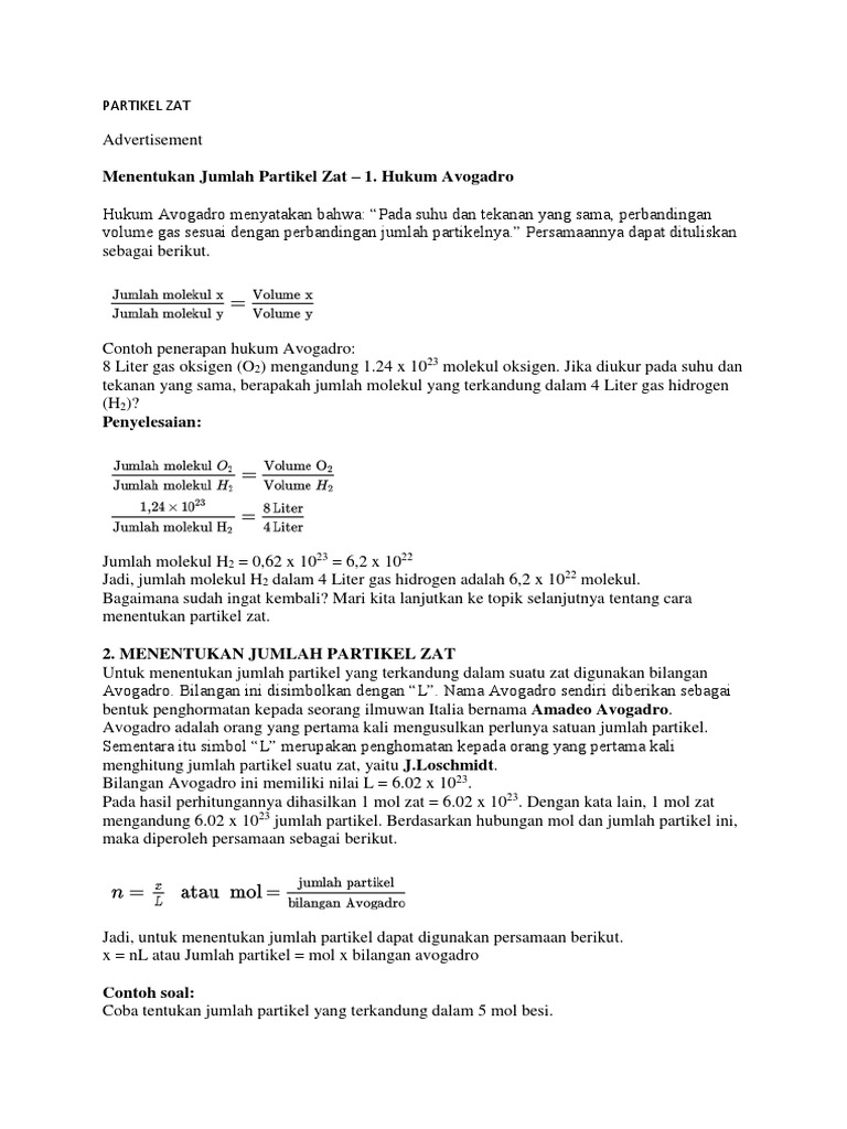 Menghitung Partikel dan Massa Zat | PDF | Sains & Matematika